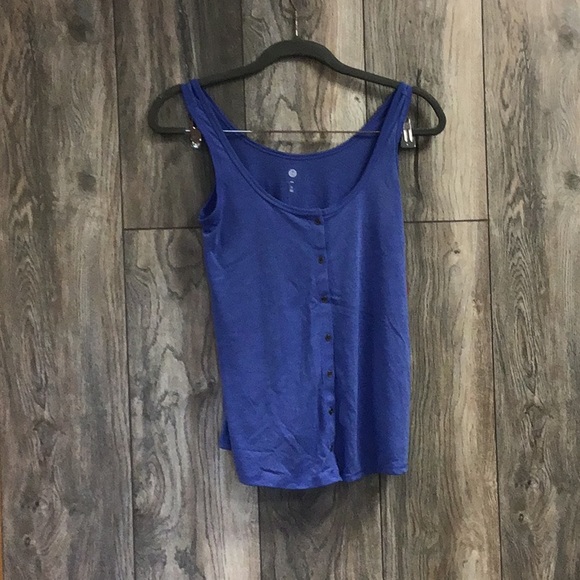 SO | Tops | New So Front Button Tank Solid Blue | Poshmark